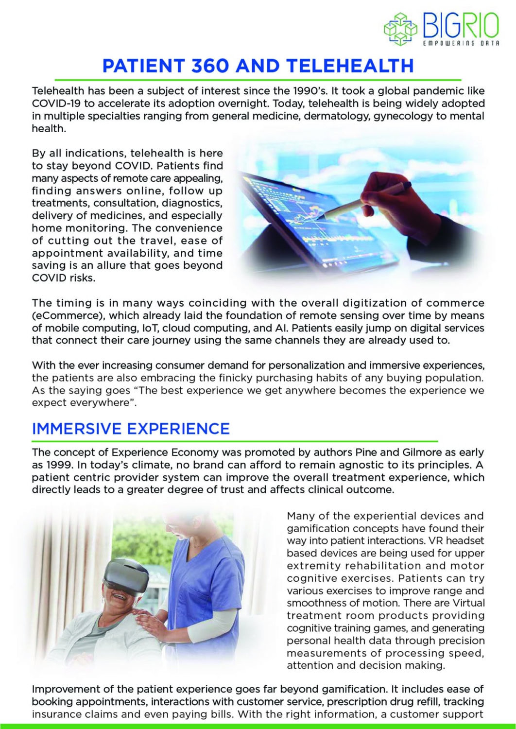 Patient 360 and Telehealth Solution - BigRio
